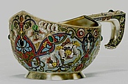 Russian Silver Enamel Kovsh - Free Online Appraisal - Russian Kovsh